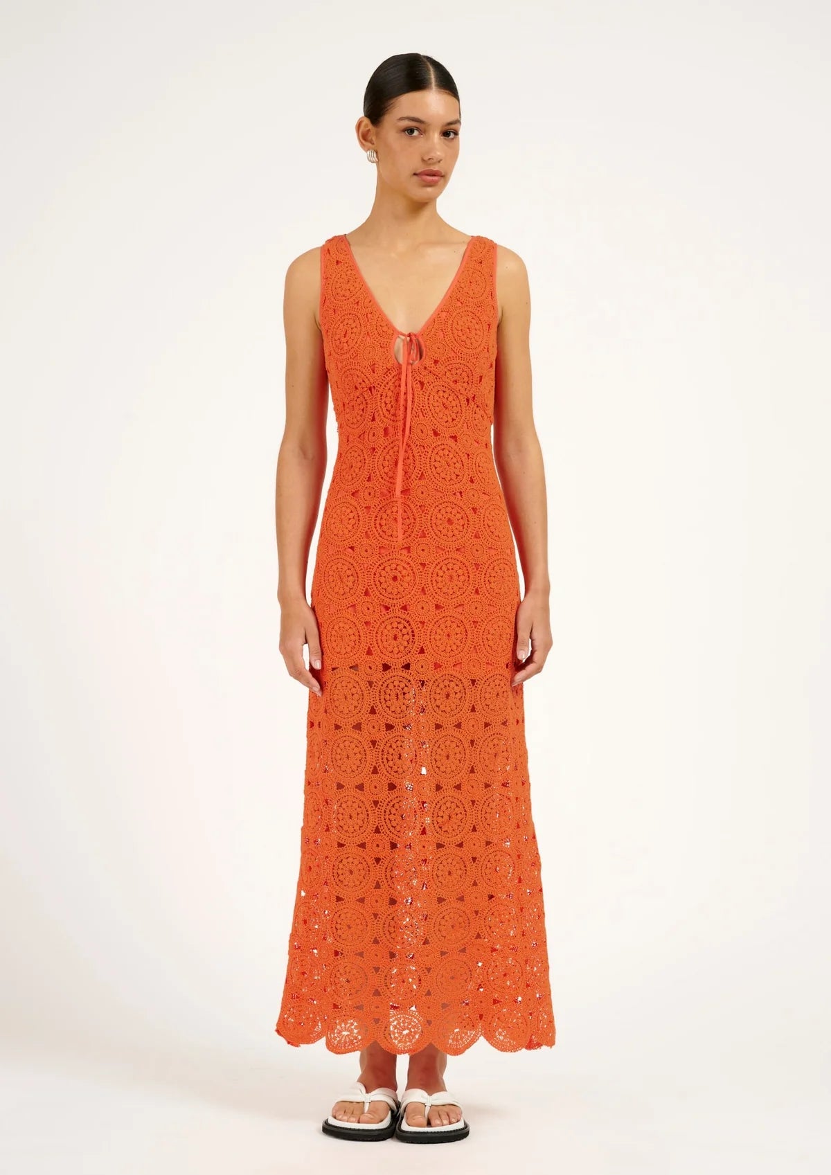 Sunray Crochet Dress Crochet Rosso – ROAR CLOTHING PTY LIMITED